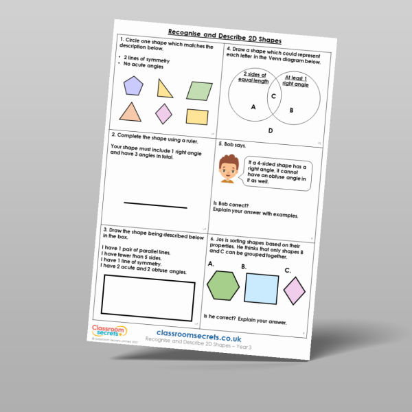 Year 3 Recognise And Describe 2d Shapes Mixed Activity Resource ...