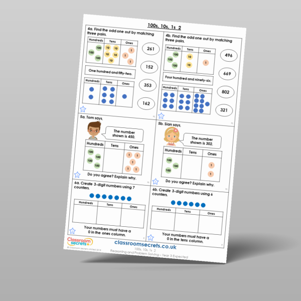Year 3 100s 10s 1s 2 Reasoning And Problem Solving Resource | Classroom Secrets