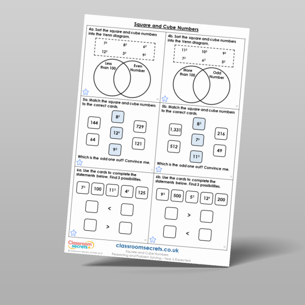 Year 6 Square And Cube Numbers Reasoning And Problem Solving Resource