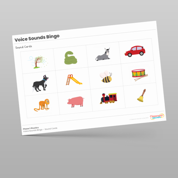 Eyfs Phase 1 Phonics Voice Sounds Bingo Cards Resource | Classroom Secrets