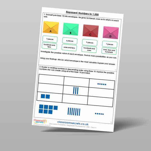 Year 4 Represent Numbers To 1 000 Discussion Problem Resource | Classroom Secrets