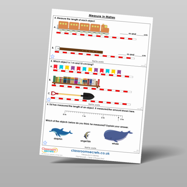 Year 2 Measure In Metres Homework Resource | Classroom Secrets