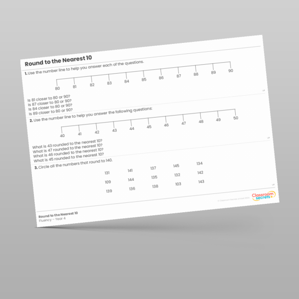 Year 4 Round To The Nearest 10 Fluency Resource | Classroom Secrets