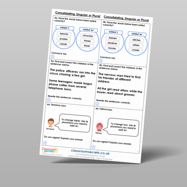 Year 2 Consolidating Singular Or Plural Application And Reasoning ...