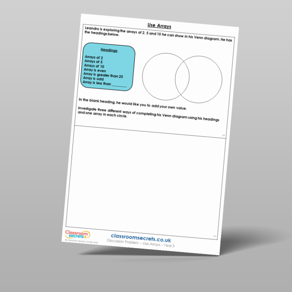 Year 3 Use Arrays Discussion Problem Resource | Classroom Secrets
