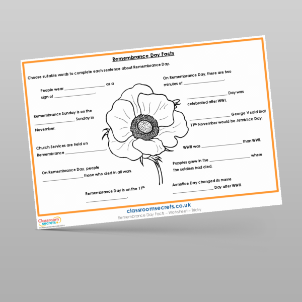 KS1 And Ks2 Remembrance Day Facts Resource | Classroom Secrets