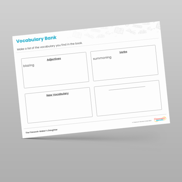 Year 5 The Firework Maker S Daughter Writing Unit Vocabulary Bank ...