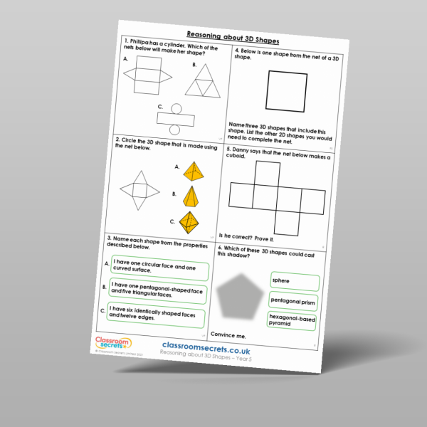 Year 5 Reasoning About 3d Shapes Mixed Activity Resource | Classroom ...
