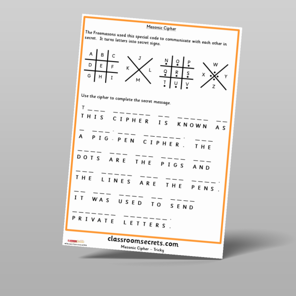 KS2 Masonic Cipher Code Breaker Resource | Classroom Secrets