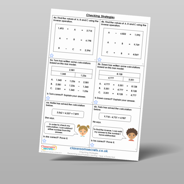 Year 4 Checking Strategies Reasoning And Problem Solving Resource | Classroom Secrets