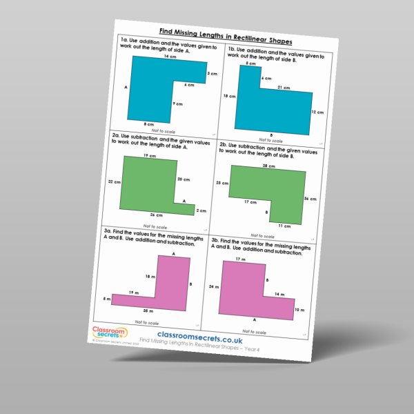 Year 4 Find Missing Lengths In Rectilinear Shapes Varied Fluency ...