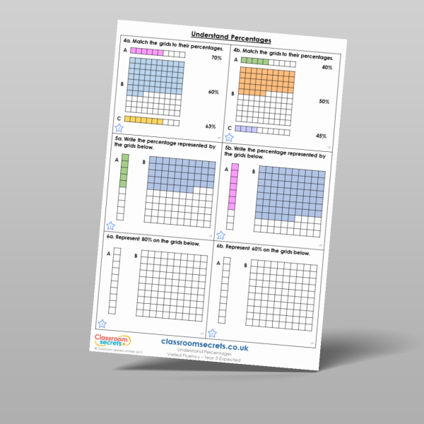 Year 5 Understand Percentages Varied Fluency Resource | Classroom Secrets