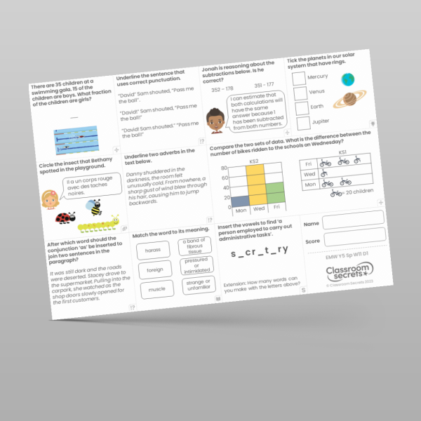 Year 5 Early Morning Work Spring Week 11 Resource | Classroom Secrets