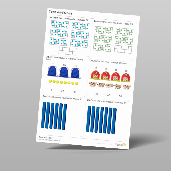 Year 2 Tens And Ones Varied Fluency 2 Resource | Classroom Secrets