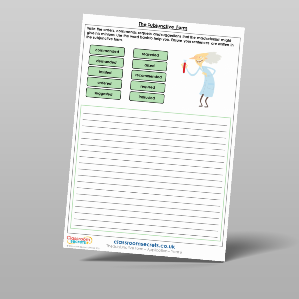 Year 6 Using Subjunctive Form Application Resource | Classroom Secrets