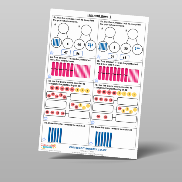 Year 2 Tens And Ones 1 Varied Fluency Resource | Classroom Secrets