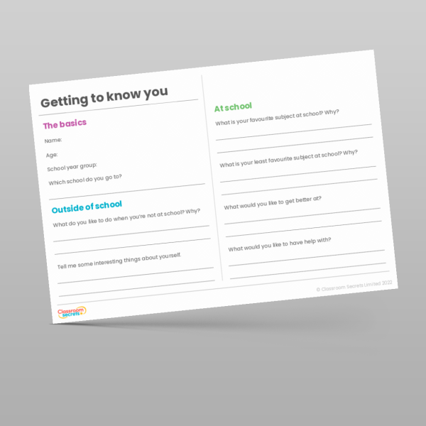 KS1 And Ks2 Getting To Know You Activity Resource | Classroom Secrets