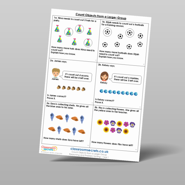 Year 1 Count Objects From A Larger Group Reasoning And Problem Solving ...