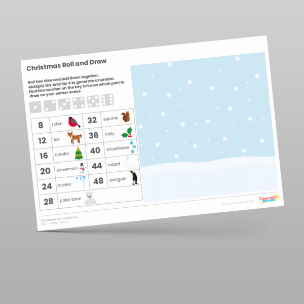 KS2 Christmas Roll And Draw Resource | Classroom Secrets