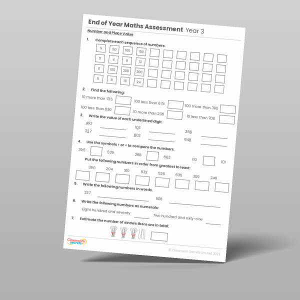 Year 3 End Of Year Maths Assessment Resource | Classroom Secrets