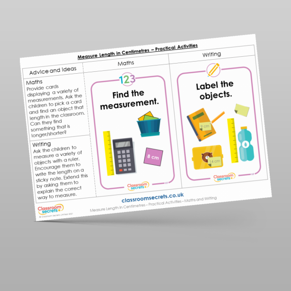 Year 1 Measure Length In Centimetres Practical Activities Resource | Classroom Secrets