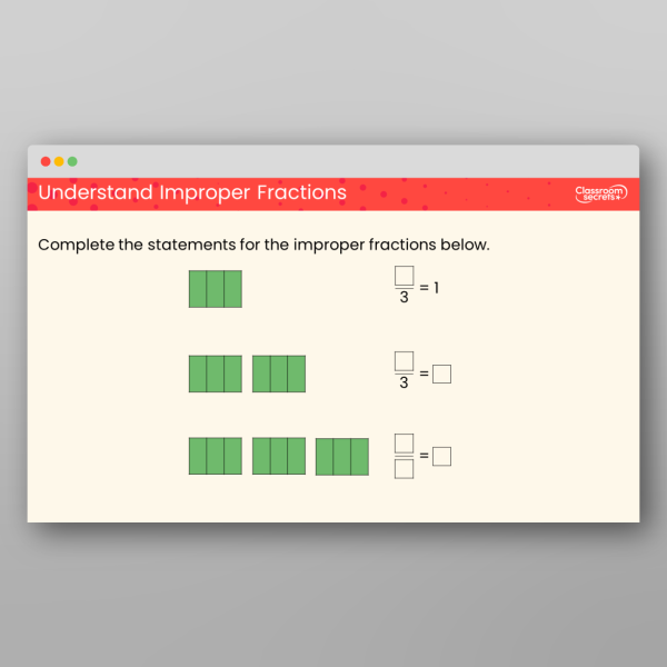 Year 4 Understand Improper Fractions Teaching Ppt Resource | Classroom ...