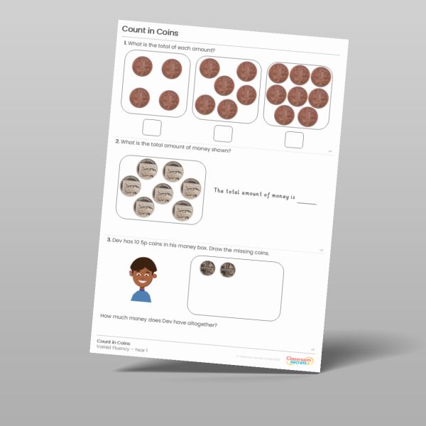 Year 1 Count In Coins Varied Fluency 2 Resource | Classroom Secrets