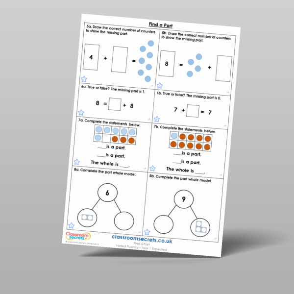 Year 1 Find A Part Varied Fluency Resource | Classroom Secrets
