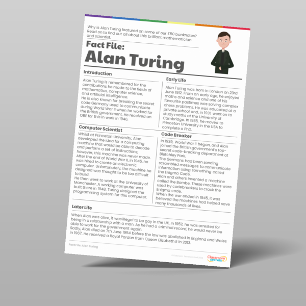 KS2 Alan Turing Fact File Resource | Classroom Secrets