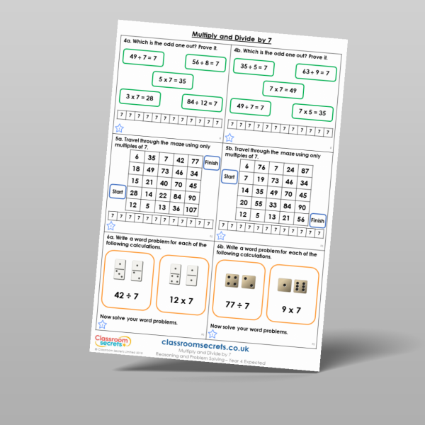 Year 4 Multiply And Divide By 7 Reasoning And Problem Solving Resource | Classroom Secrets