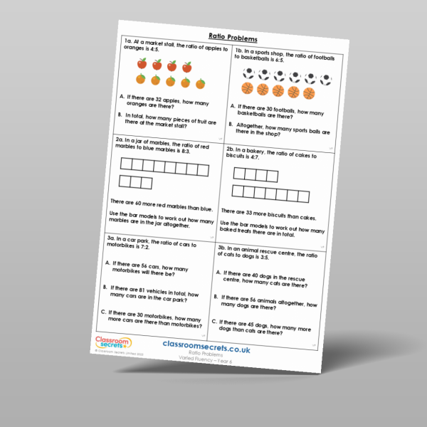 Year 6 Ratio Problems Varied Fluency Resource | Classroom Secrets