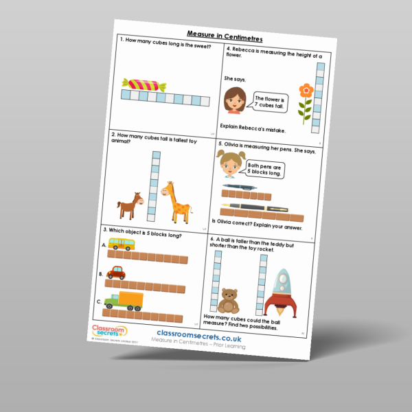 Year 2 Measure In Centimetres Prior Learning Resource | Classroom Secrets