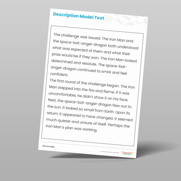 LKS2 The Iron Man Writing Unit Model Text And Writing Frame Resource ...