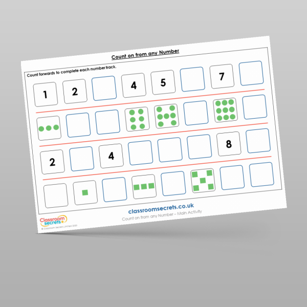 Year 1 Count On From Any Number Main Activity Resource | Classroom Secrets