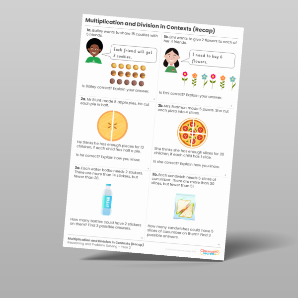 Year 2 Multiplication And Division In Contexts Recap Reasoning And ...