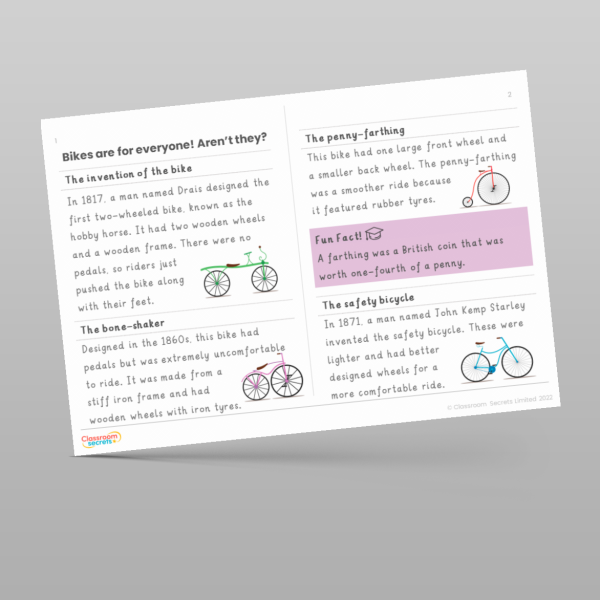 Year 2 Reading Skills Bikes Are For Everyone Aren T They Resource ...