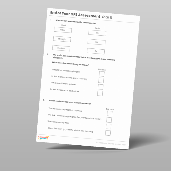 Year 5 End Of Year Gps Assessment Resource | Classroom Secrets