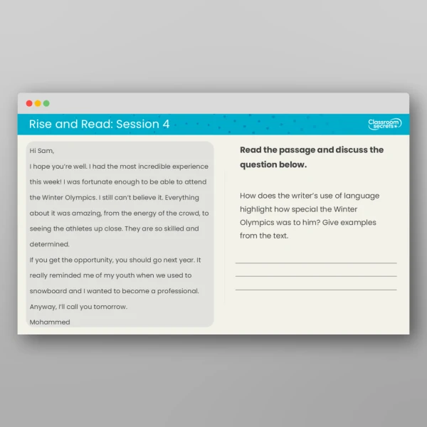 KS2 Rise And Read Winter Olympics Resource | Classroom Secrets