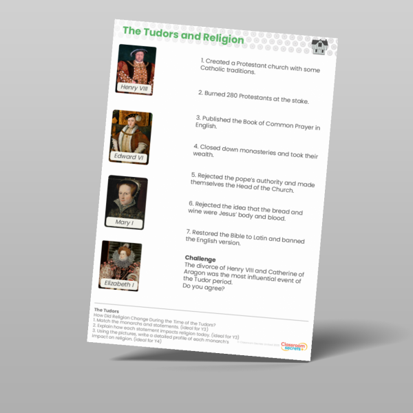 LKS2 The Tudors How Did Religion Change During The Time Of The Tudors ...