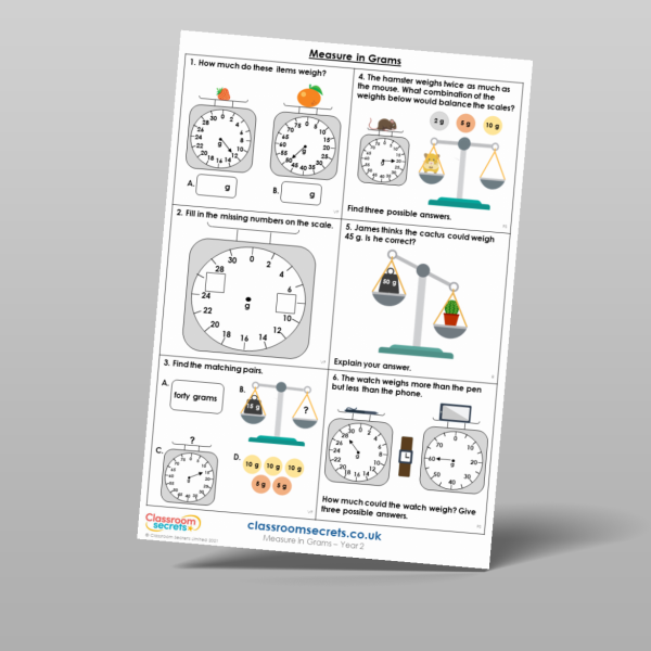 Year 2 Measure In Grams Mixed Activity Resource | Classroom Secrets