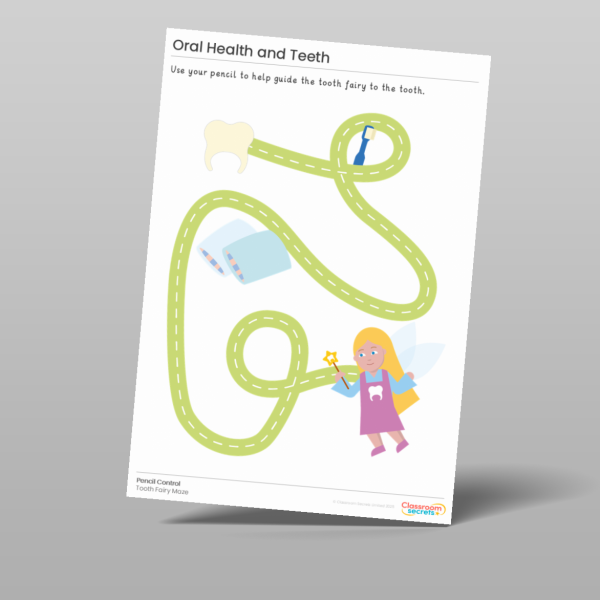 Eyfs Oral Health And Teeth Pencil Control Maze Resource | Classroom Secrets