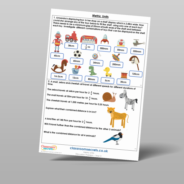 Year 5 Metric Units Discussion Problem Resource | Classroom Secrets