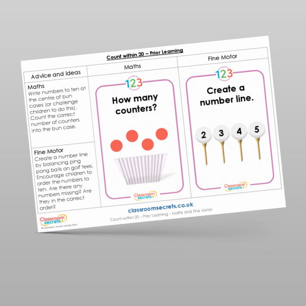 Year 1 Count Within 20 Prior Learning Resource | Classroom Secrets