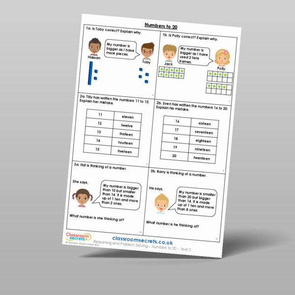 Year 2 Numbers To 20 Reasoning And Problem Solving Resource | Classroom ...