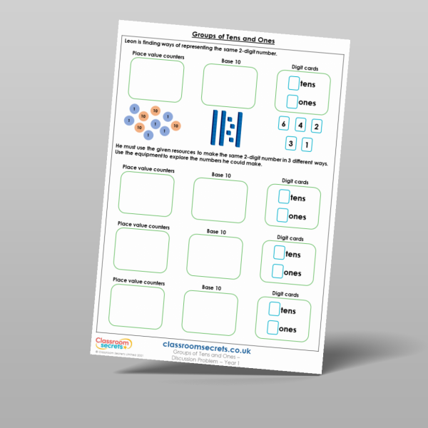 Year 1 Groups Of Tens And Ones Discussion Problem Resource | Classroom ...