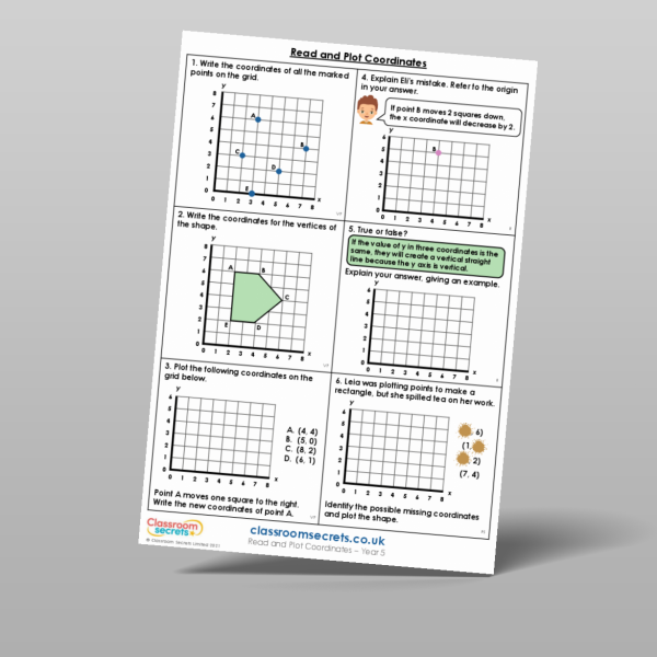 Year 5 Read And Plot Coordinates Mixed Activity Resource | Classroom ...