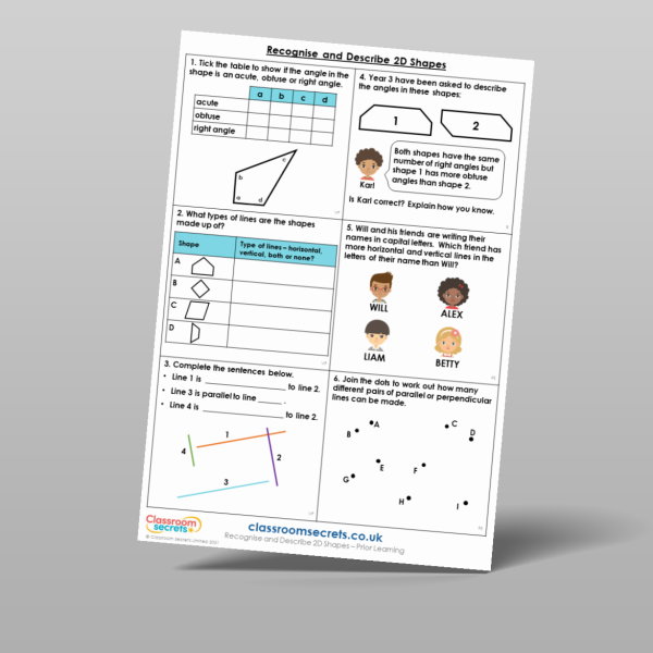 Year 3 Recognise And Describe 2d Shapes Prior Learning Resource ...
