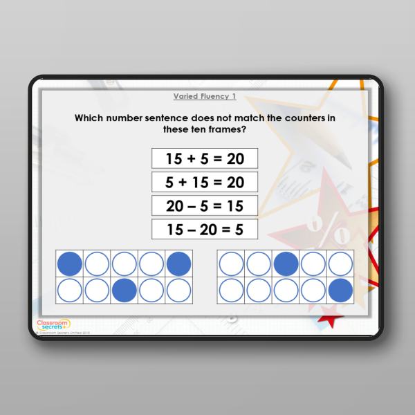 Year 2 Fact Families Addition And Subtraction Within 20 Modelling Ppt Resource | Classroom Secrets