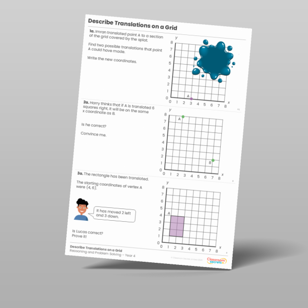 Year 4 Describe Translations On A Grid Reasoning And Problem Solving ...