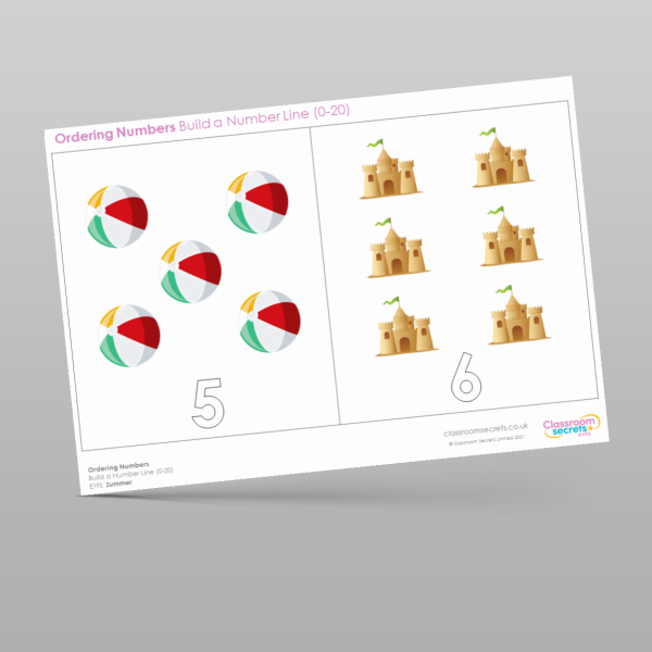 Eyfs Summer Build A Number Line Learning Activity Resource | Classroom ...